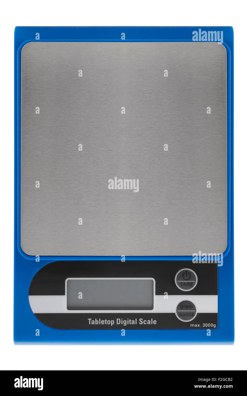Electronic digital scale on white background Stock Photo - Alamy