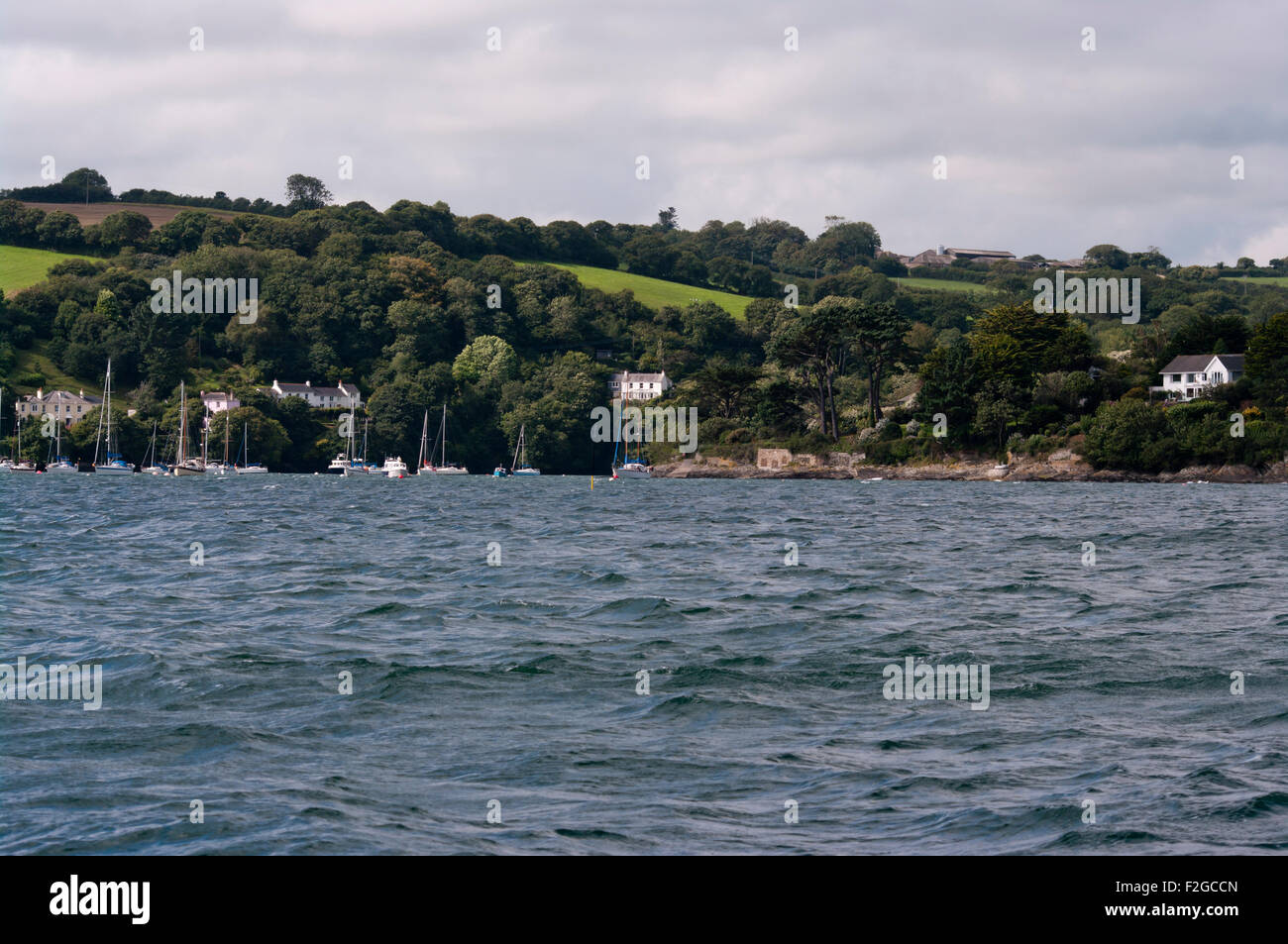 The Cornish Countryside Beside The River Fal Cornwall England UK Stock ...