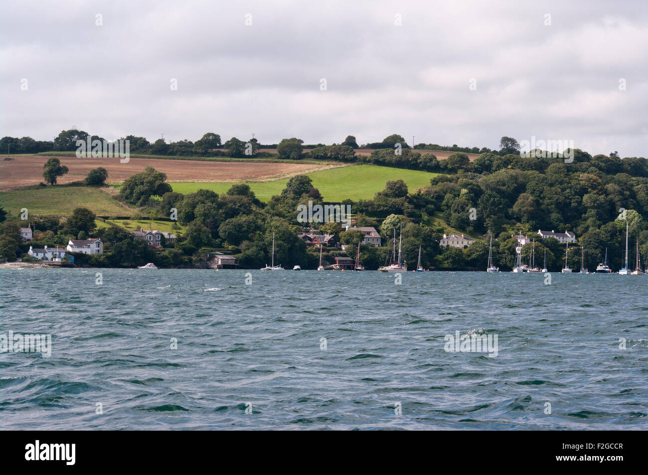 The Cornish Countryside Beside The River Fal Cornwall England UK Stock ...