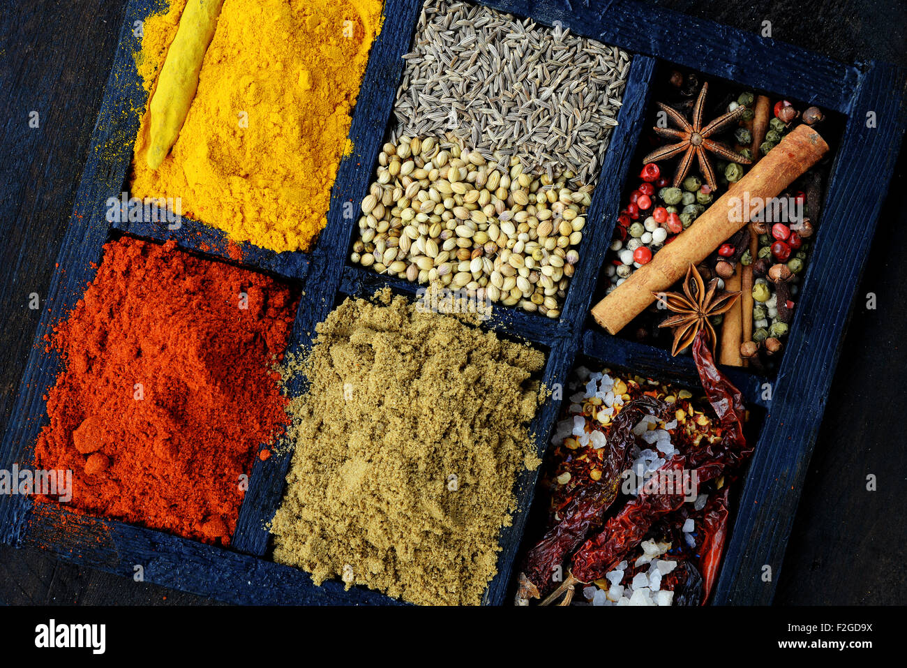Indian spices box hi-res stock photography and images - Alamy