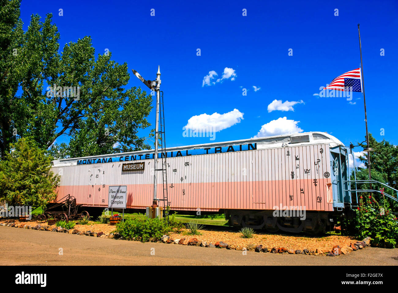 Pink and White freight wagon that is the heart of the Montana ...