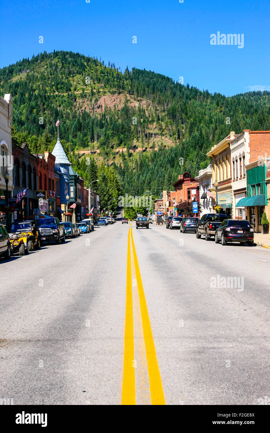 The historic city of Wallace in the Panhandle region and the Silver ...