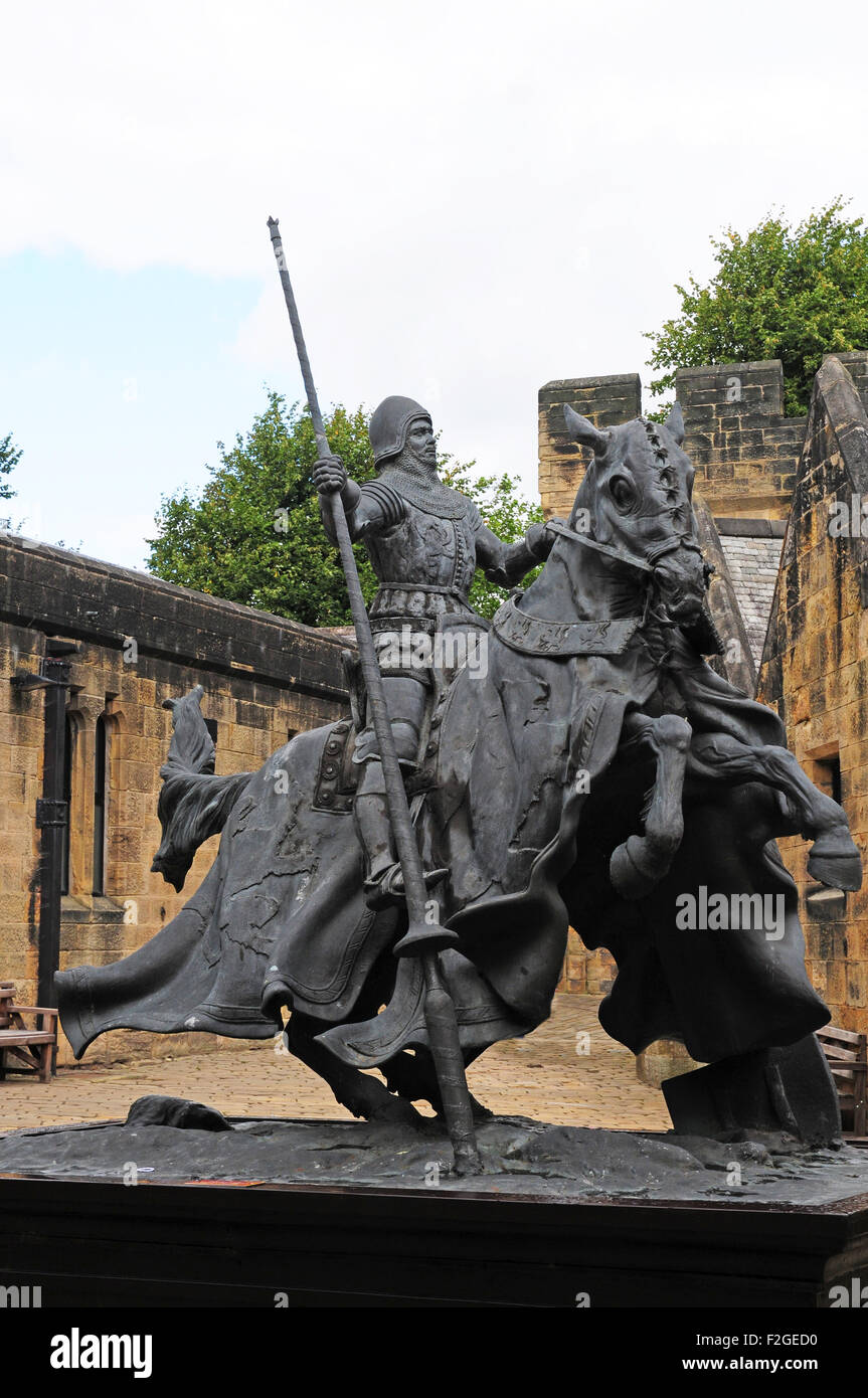 Statue of Harry Hotspur, Alnwick Castle Stock Photo - Alamy