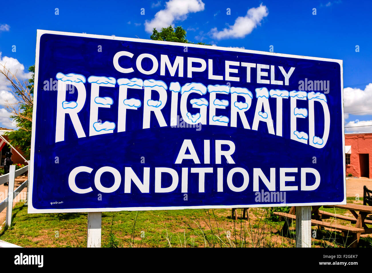 Completely Refrigerated Air Conditioning Sign outside a motel on Route ...