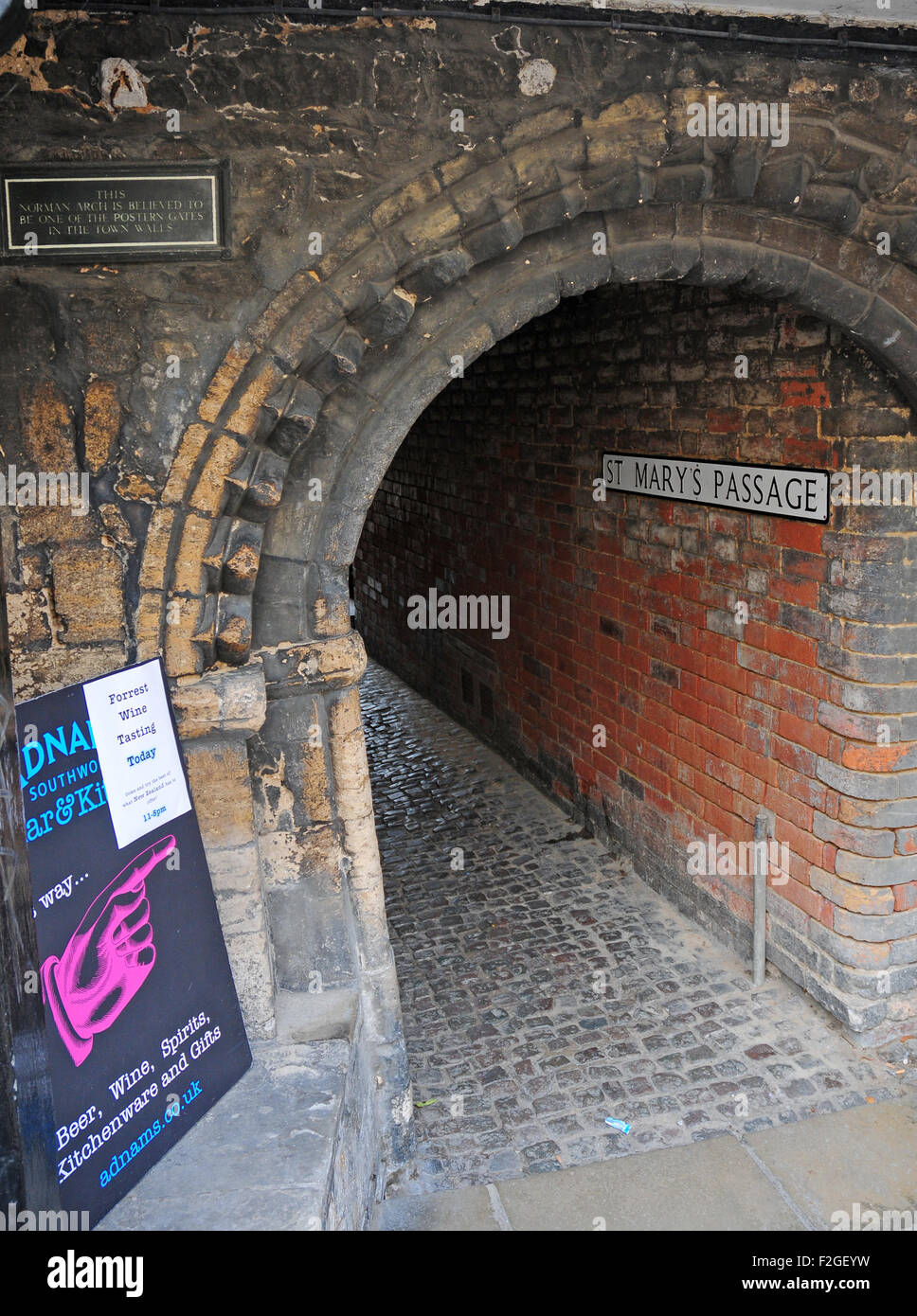 The entrance to St. Mary's Passage, Stamford, Lincolnshire. UK Believed ...