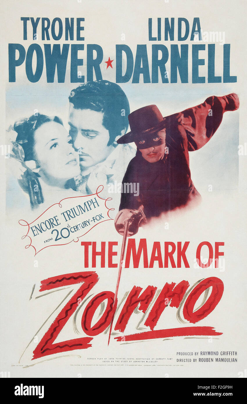 Mark of Zorro, The (1940) 04 - Movie Poster Stock Photo - Alamy