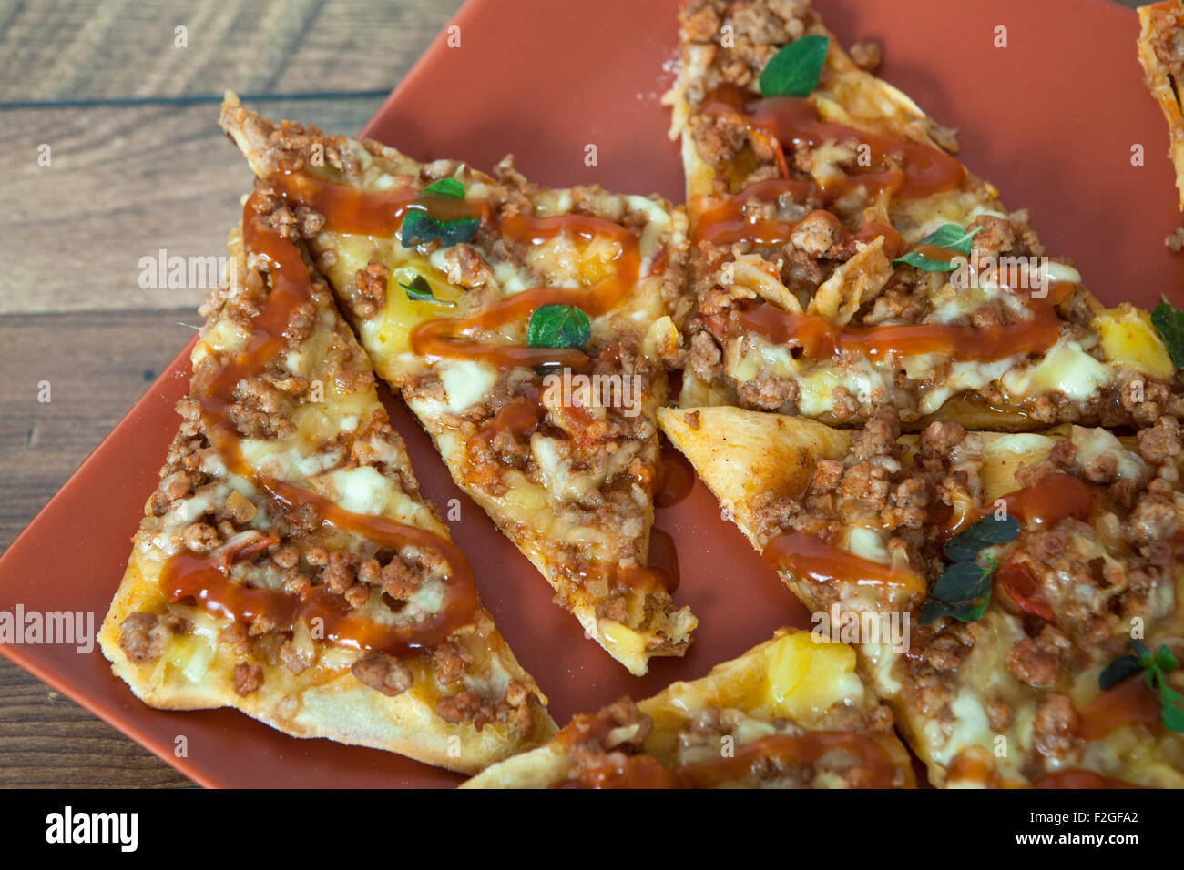 Meat Pizza Slice Stock Photo - Alamy