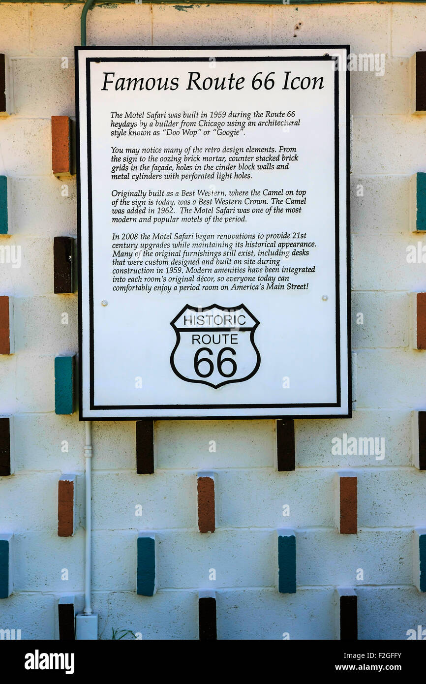 Famous Route 66 icon history placard Stock Photo - Alamy Famous Route 66 icon history placard Stock Photo - Alamy