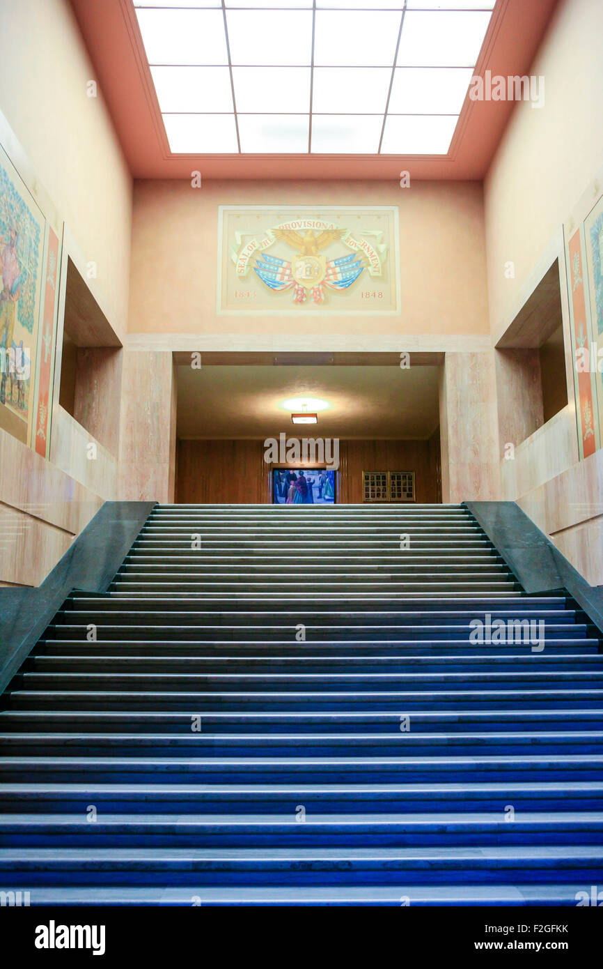 The stairway leading to the Senate Chamber inside the Oregon State ...