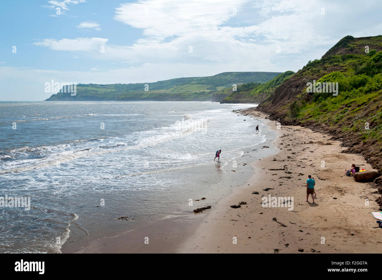 Robin Hood's Bay looking south toward Ravenscar, from the beach. Robin ...