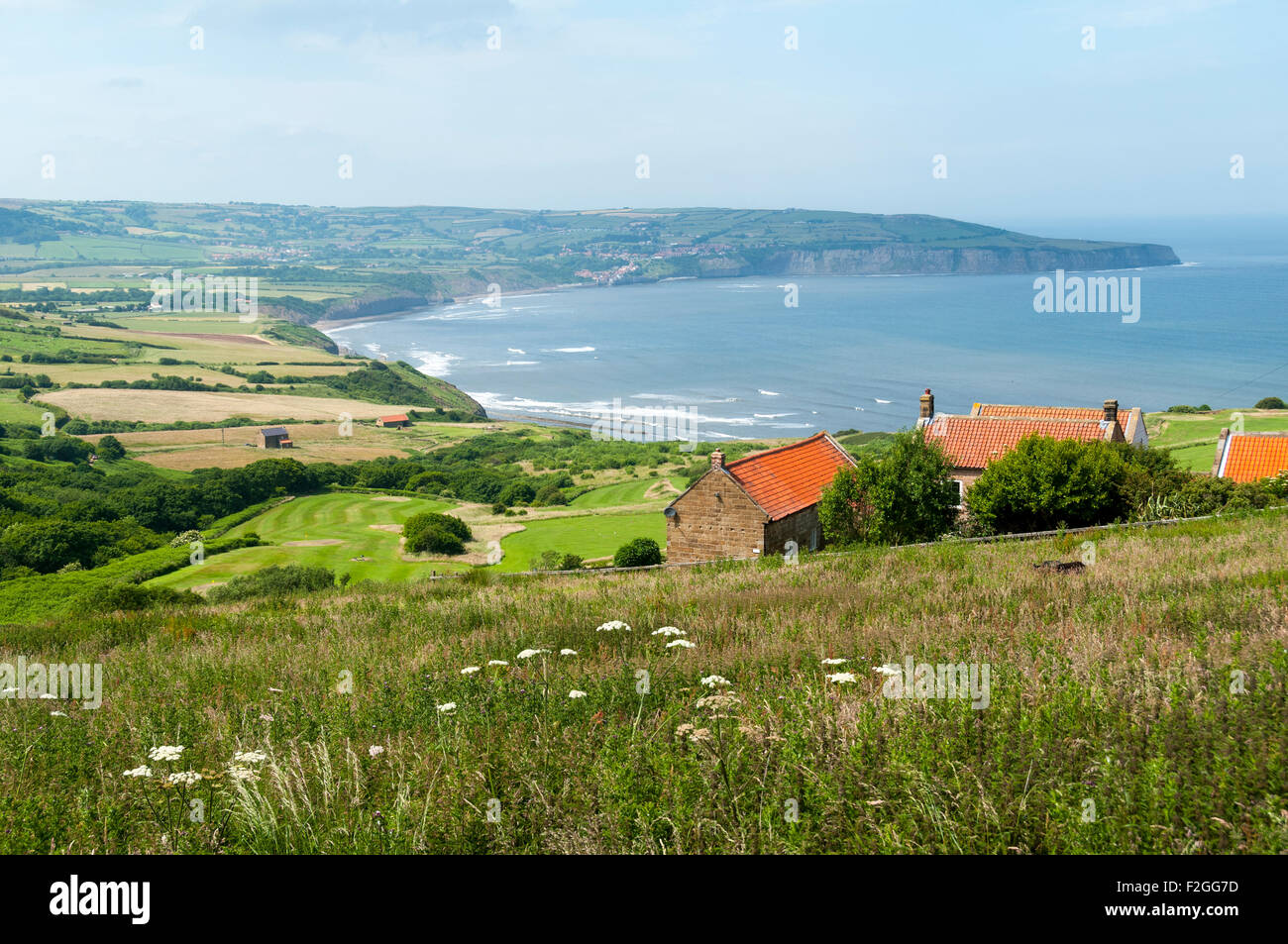 Robin Hood's Bay, looking north to Ness Point from near Ravenscar ...