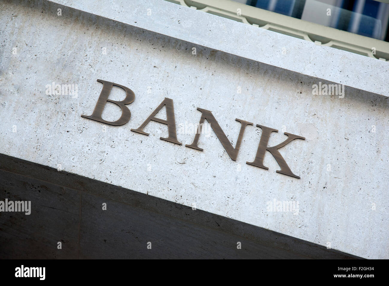 Bank Sign in Urban Setting Stock Photo - Alamy