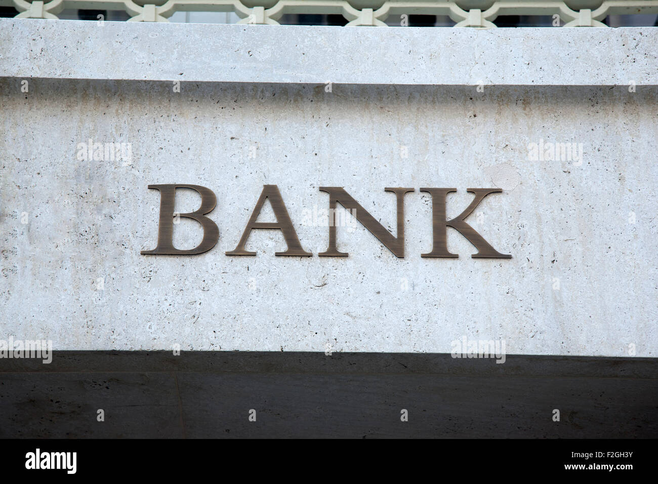 Bank Sign in Urban Setting Stock Photo - Alamy