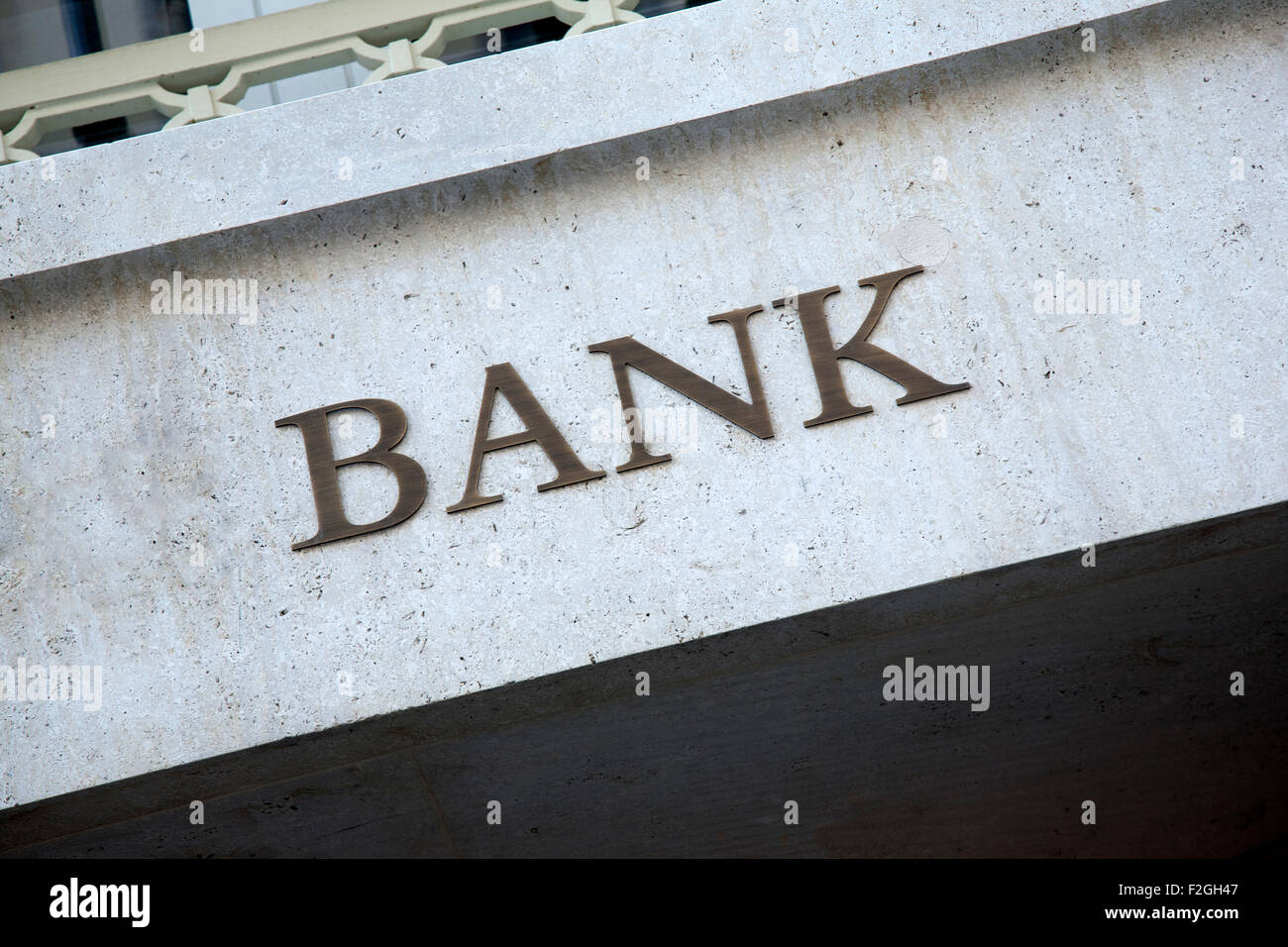 Bank Sign in Urban Setting Stock Photo - Alamy