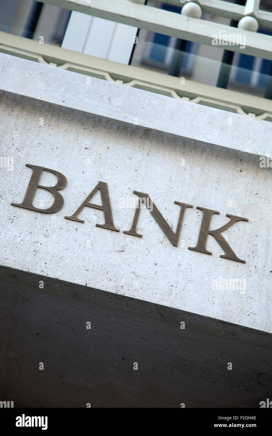 Bank Sign in Urban Setting Stock Photo - Alamy
