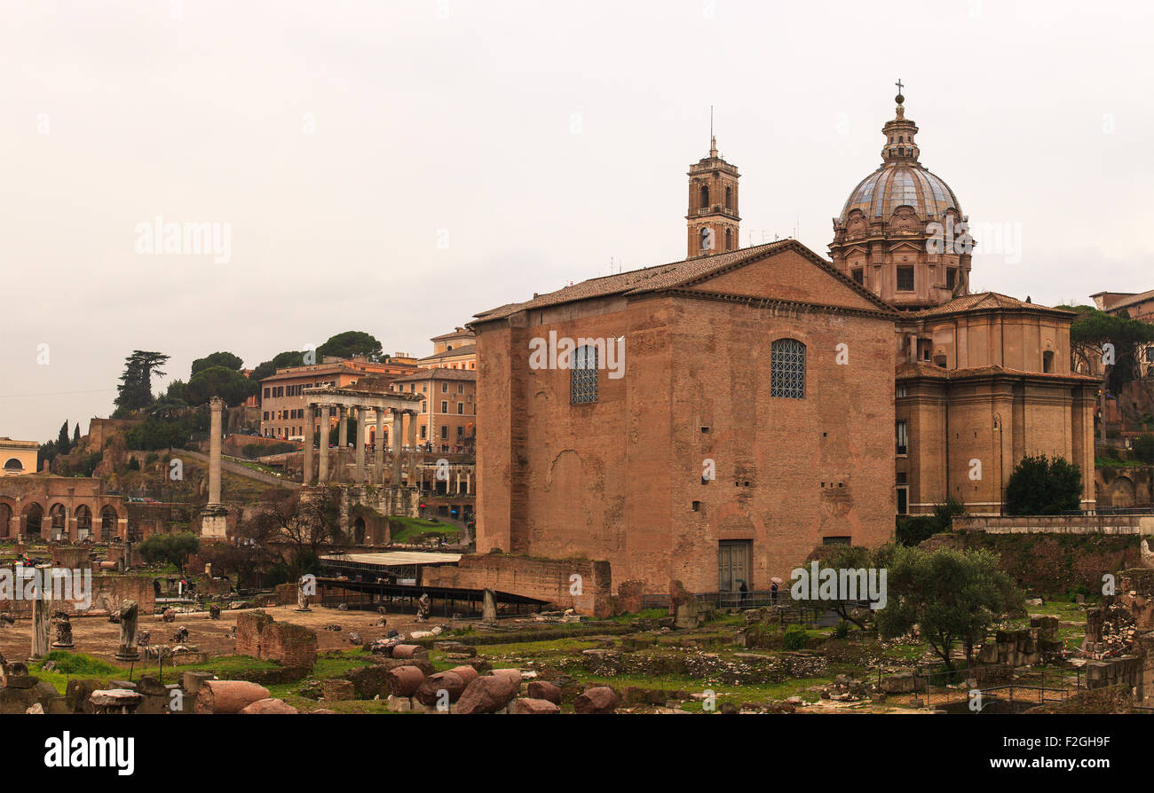 Dome of santi luca e martina in rome hi-res stock photography and ...