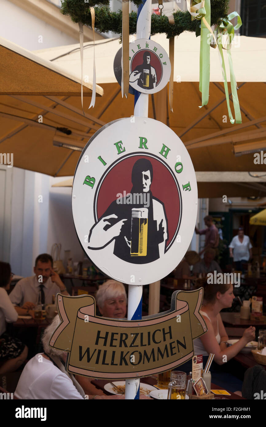 Bierhof Bar Sign; Vienna; Austria Stock Photo - Alamy