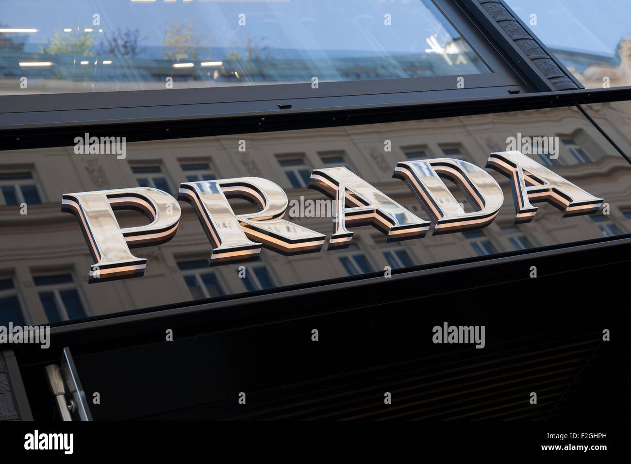 Prada Store Sign, Weihburggasse Street; Vienna, Austria Stock Photo - Alamy
