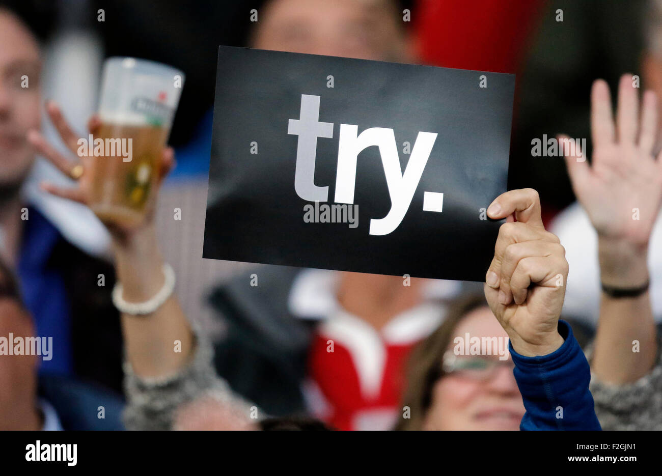 London, UK. 18th September, 2015. Try Sign In Crowd England V Fiji ...