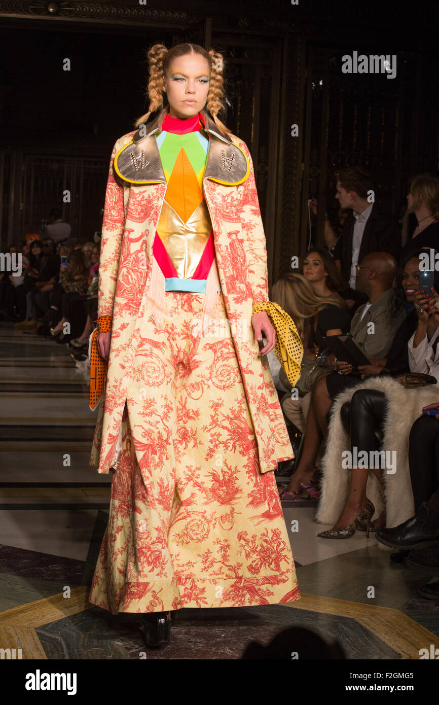 London, UK. 18th September, 2015. Fashion designer Pam Hogg shows her ...