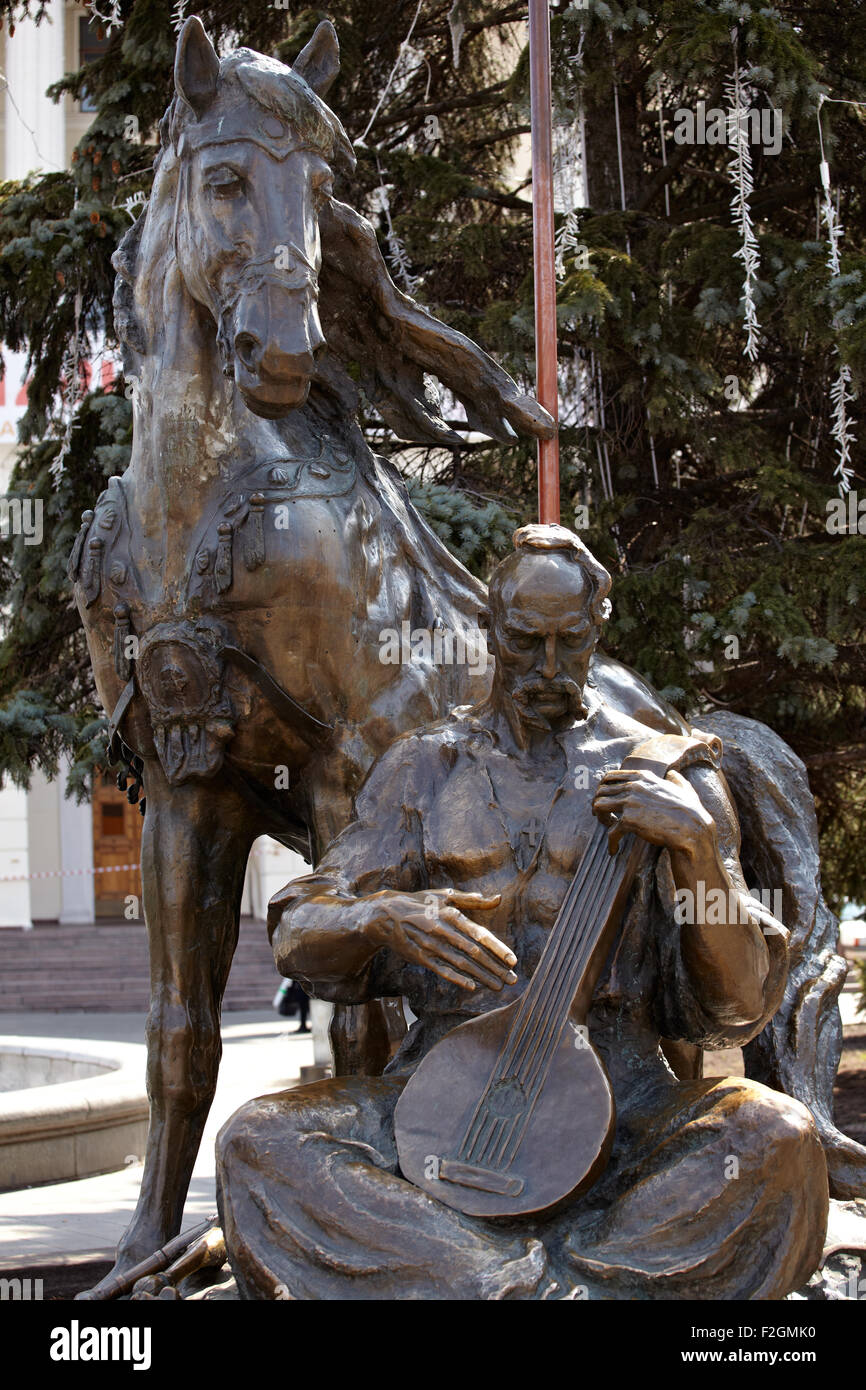 Statue Of Cossack Mamay, Indipendence square in Kiev Stock Photo - Alamy
