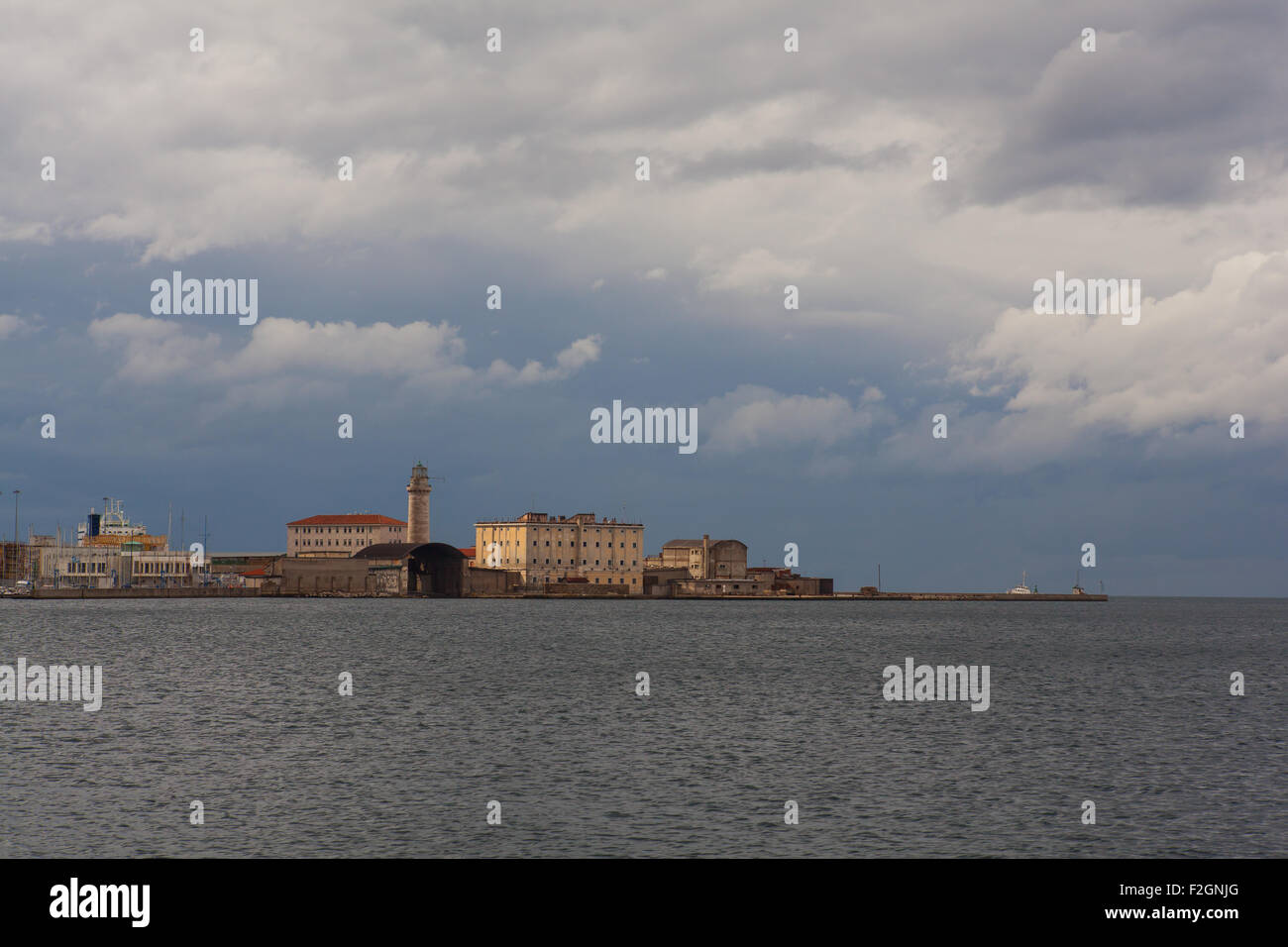 View of the Trieste lighthouse in Italy Stock Photo - Alamy
