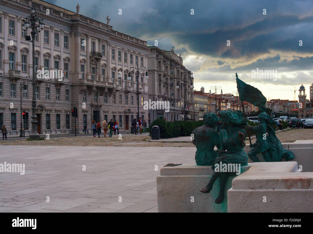 TRIESTE, ITALY - SEPTEMBER, 22: View of Trieste monument and buildings ...