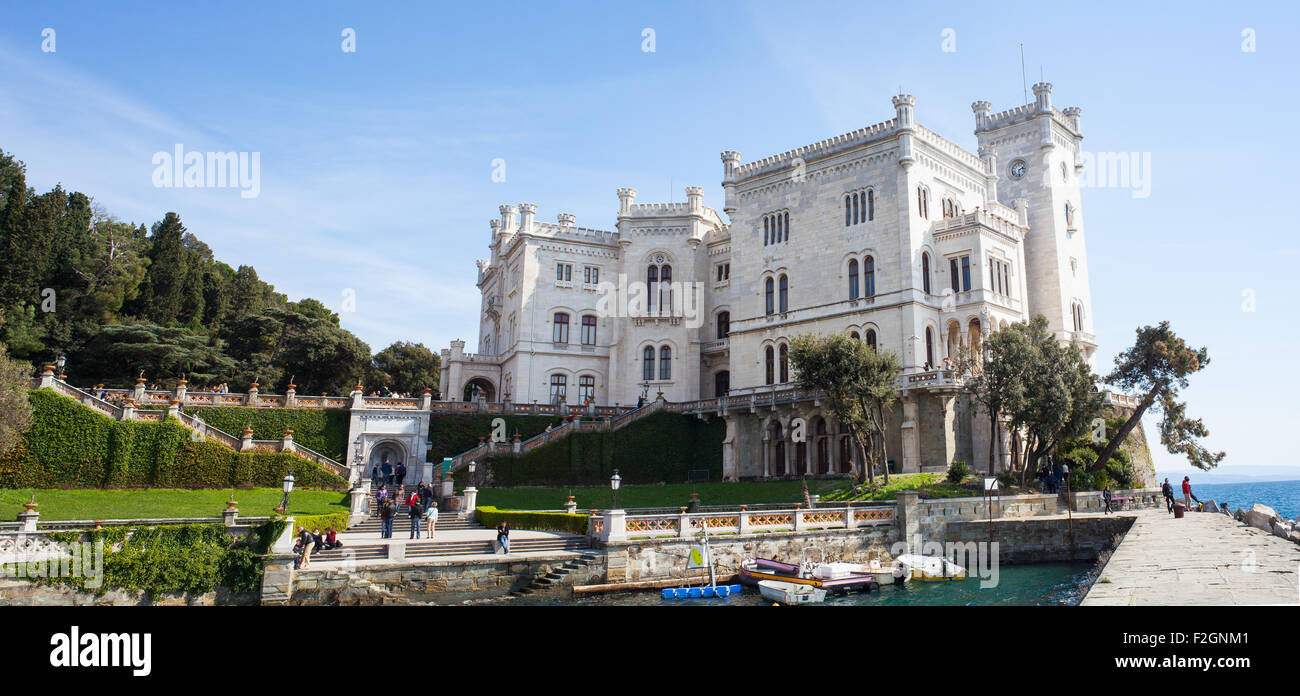 View of Miramare castle, Trieste - Italy Stock Photo - Alamy