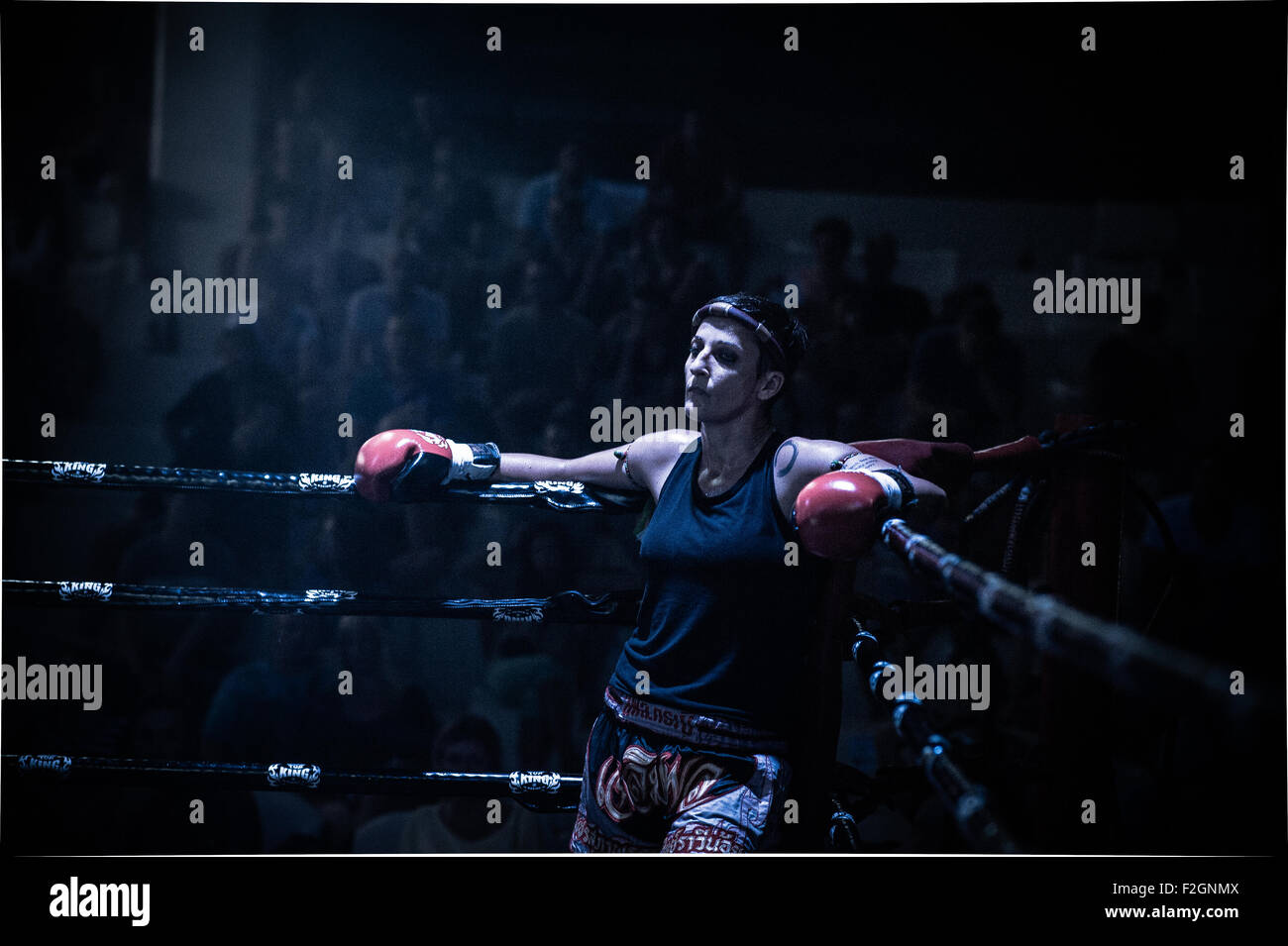 Muay Thai fight in Thailand boxing stadium Stock Photo - Alamy