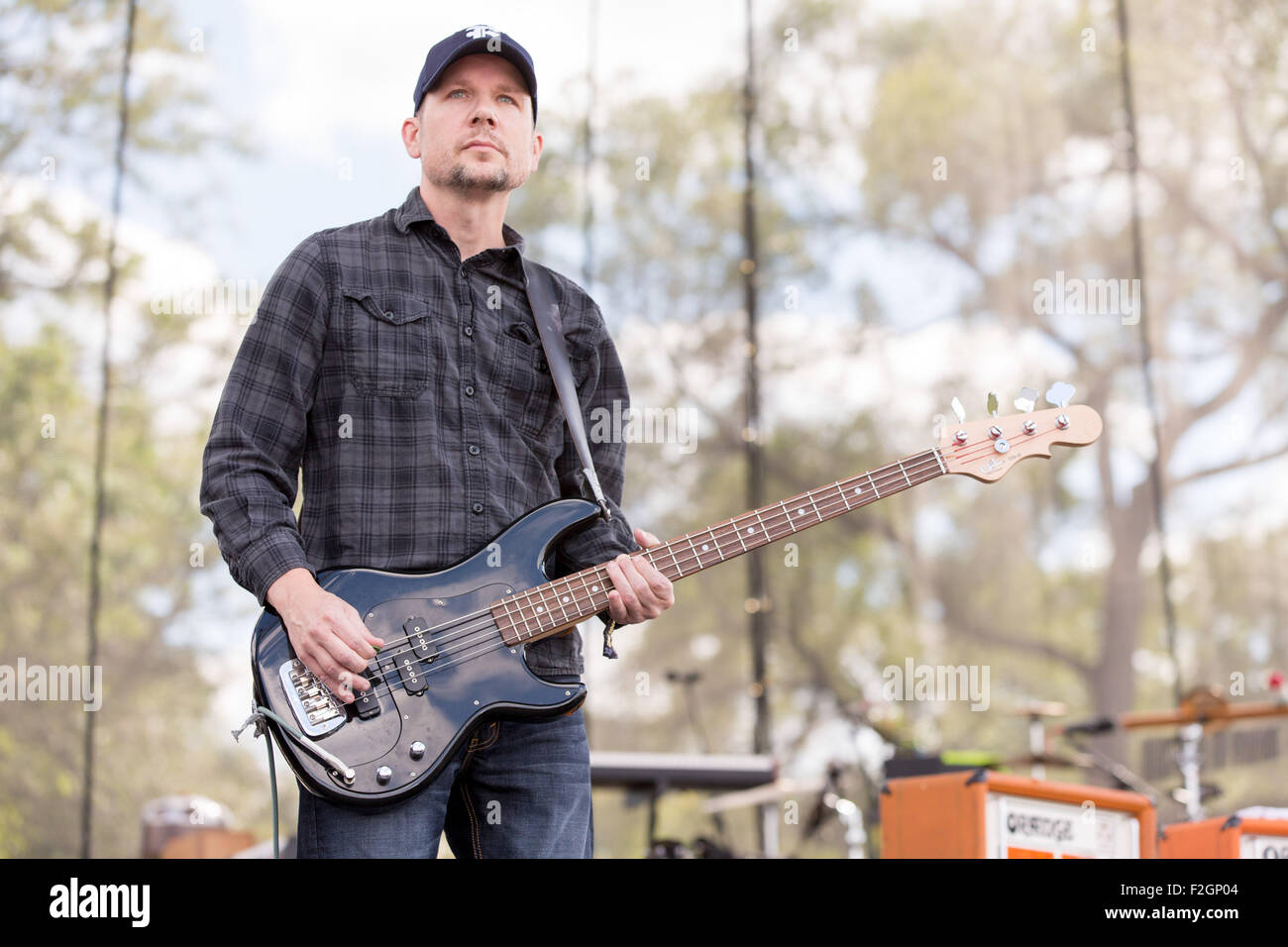 Chicago, Illinois, USA. 13th Sep, 2015. Bassist JEFF DIMPSEY of Hum ...