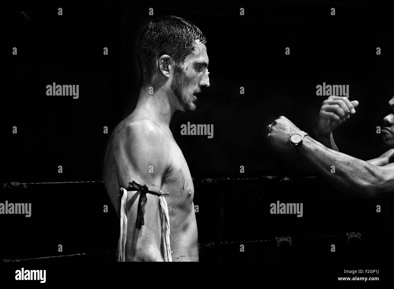 Muay Thai fight in Thailand boxing stadium Stock Photo - Alamy
