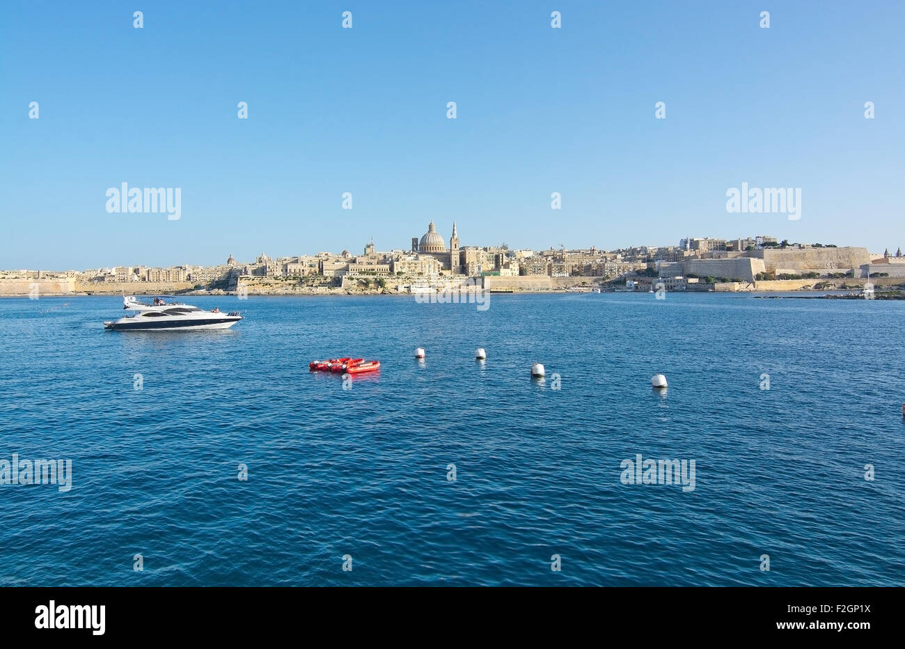 Valletta skyline and ferry route from Valletta to Sliema Ferries ...