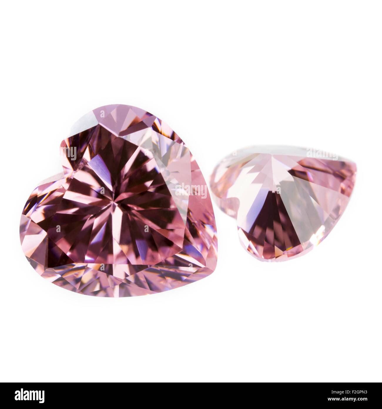 Pink gemstones in the shape of heart Stock Photo - Alamy