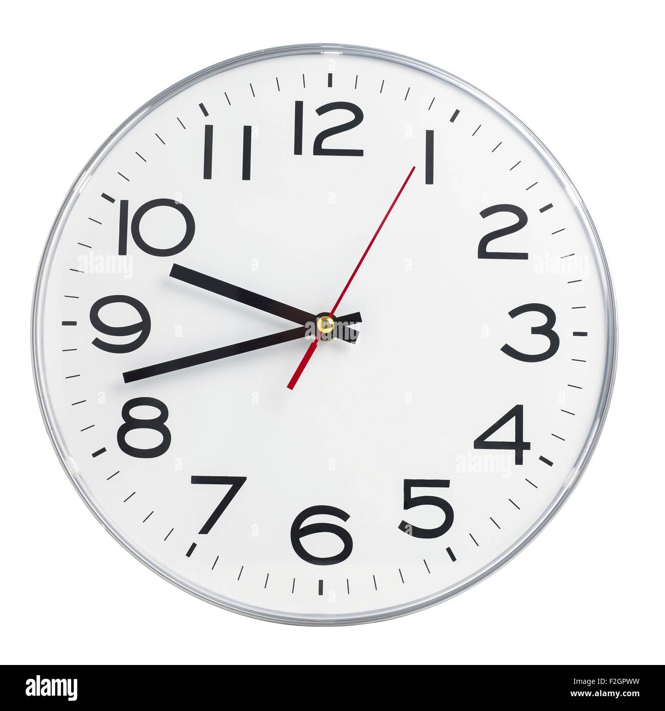 Plain white wall clock Cut Out Stock Images & Pictures - Alamy