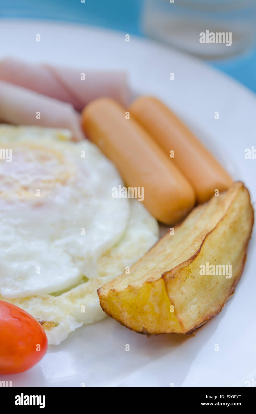 Big set of breakfast cuisine on white dish Stock Photo - Alamy