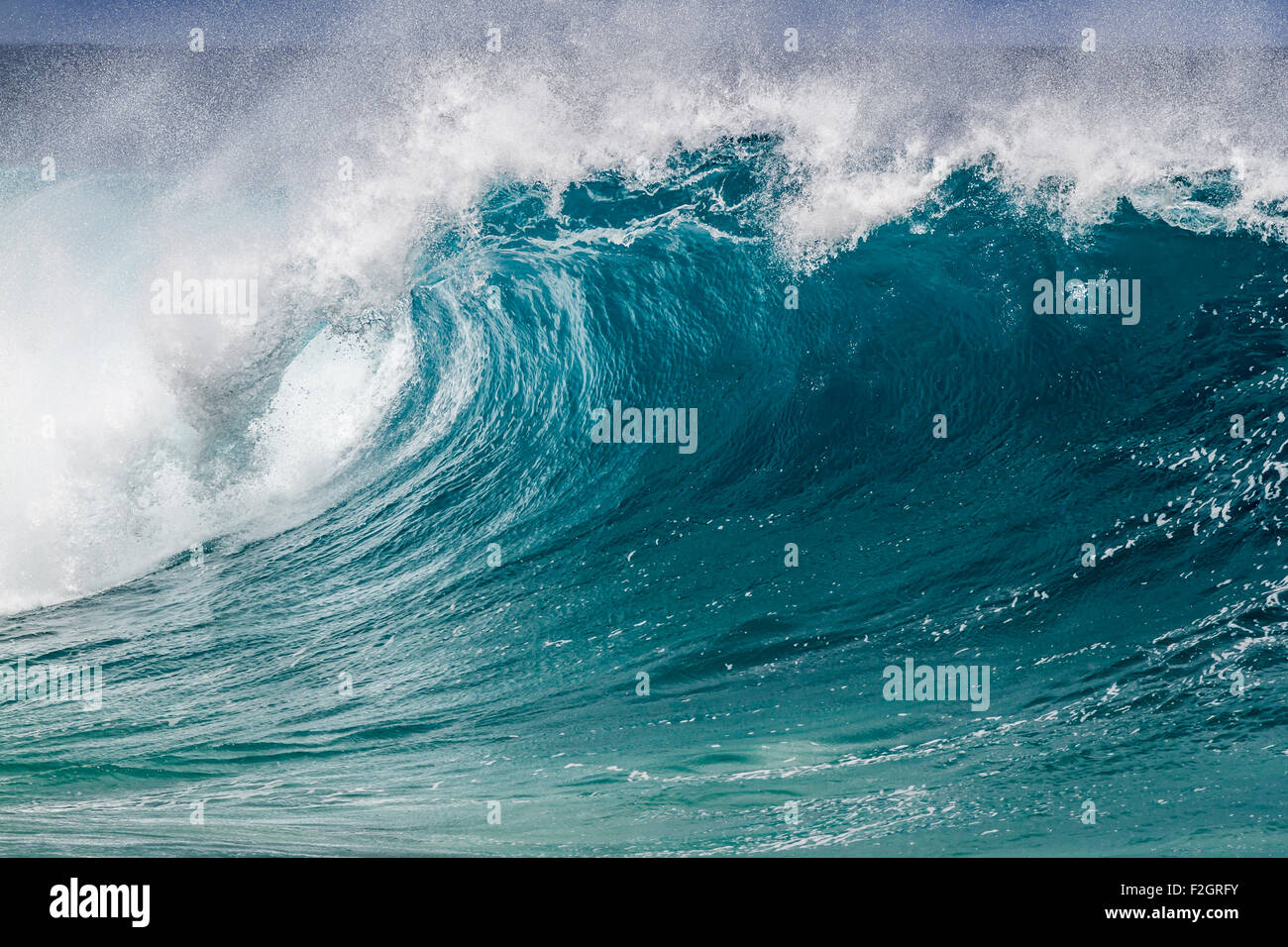 Big Ocean wave on the north shore of Oahu Hawaii Stock Photo - Alamy