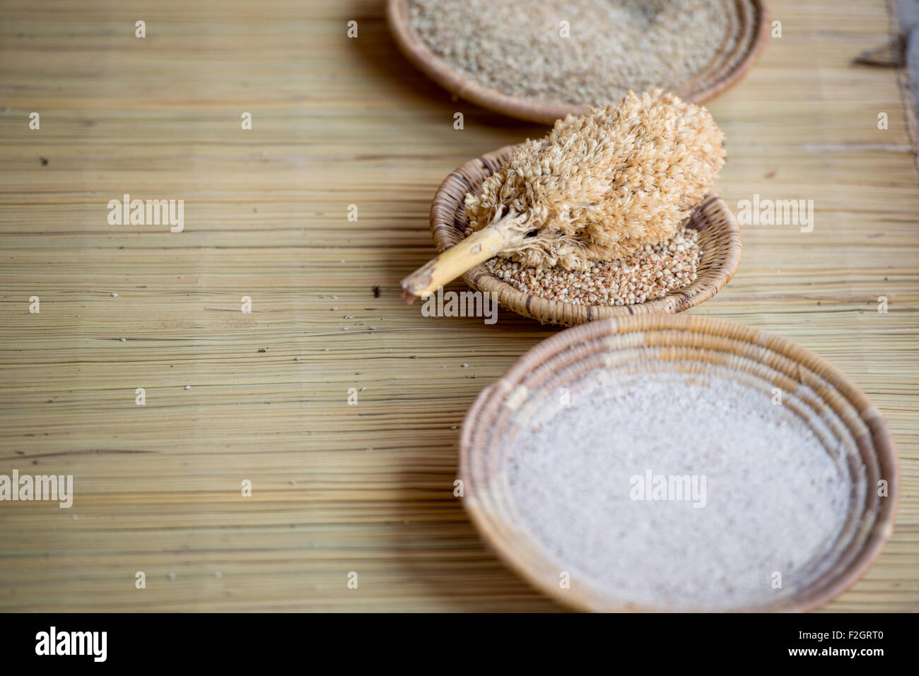 Sorghum in handwoven bowls in Botswana, Africa Stock Photo - Alamy