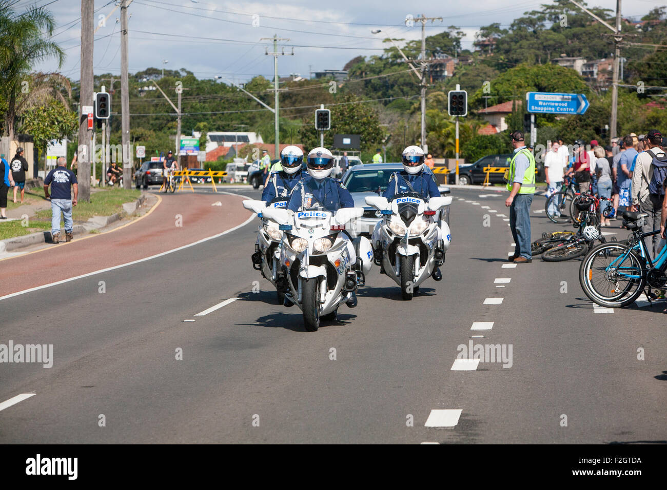 New South Wales Sydney police outriders escorting Governor General of ...
