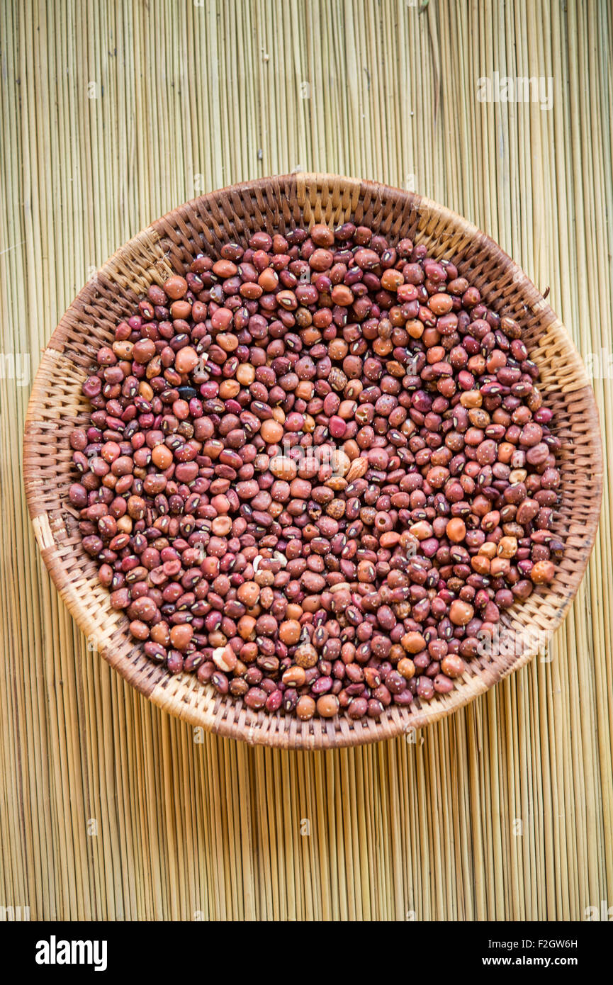 Handwoven bowl full of beans in Botswana, Africa Stock Photo - Alamy