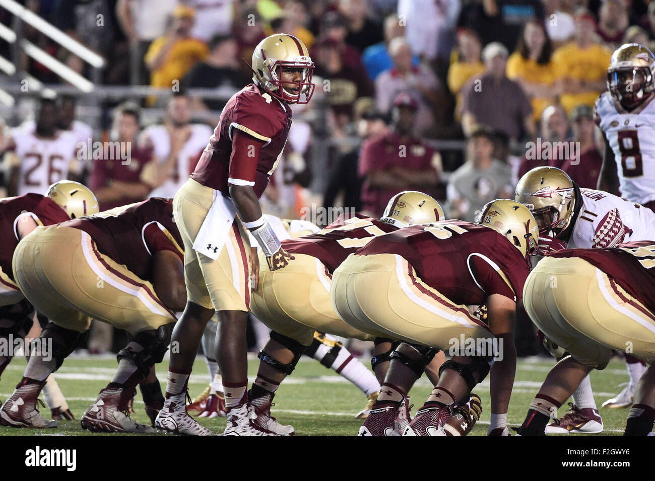 Chestnut Hill, Mass. USA. 18th Sep, 2015. Boston College Eagles ...