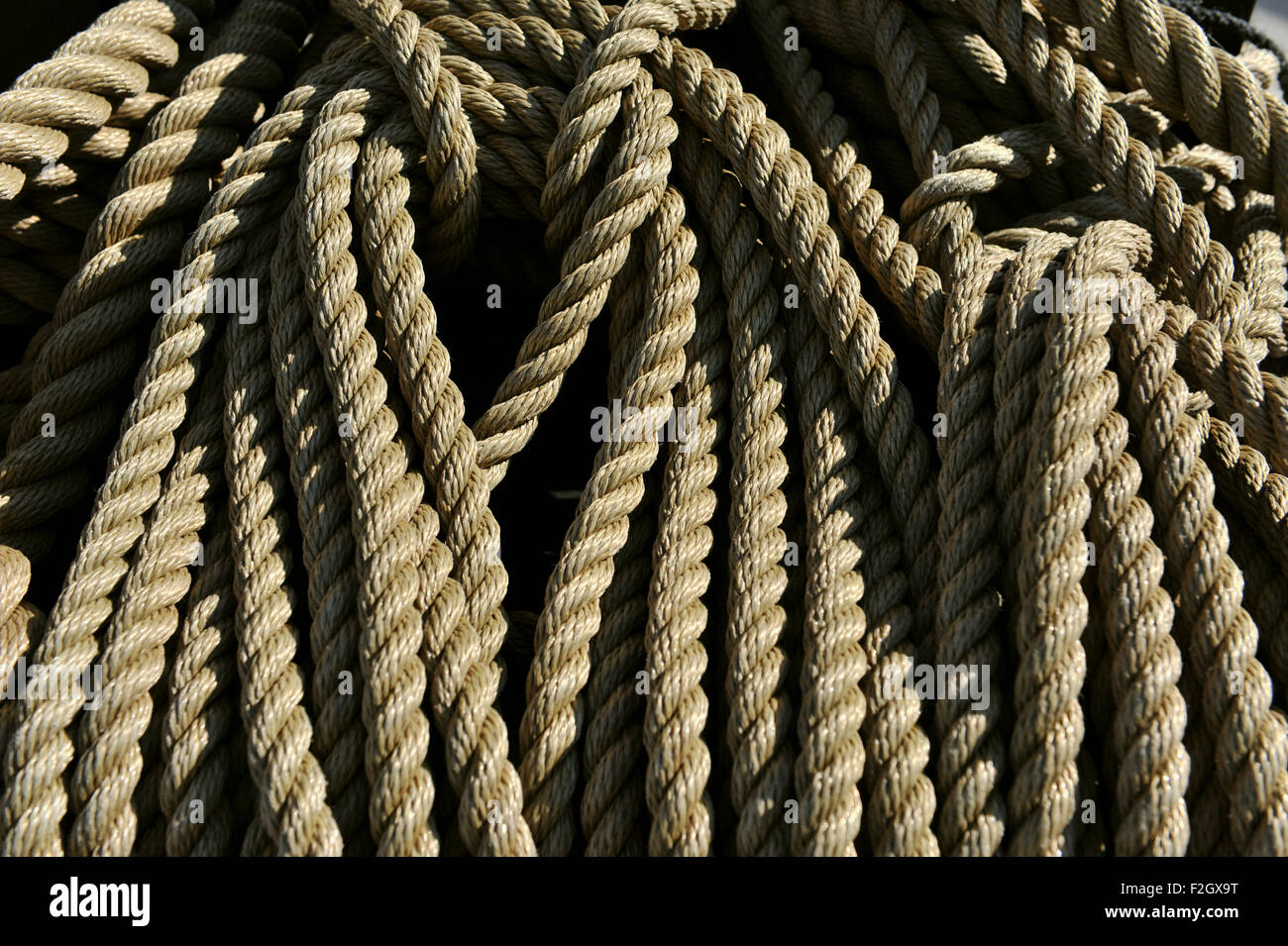 Portsmouth Hampshire UK - Rope On board HMS Warrior in the Historic ...