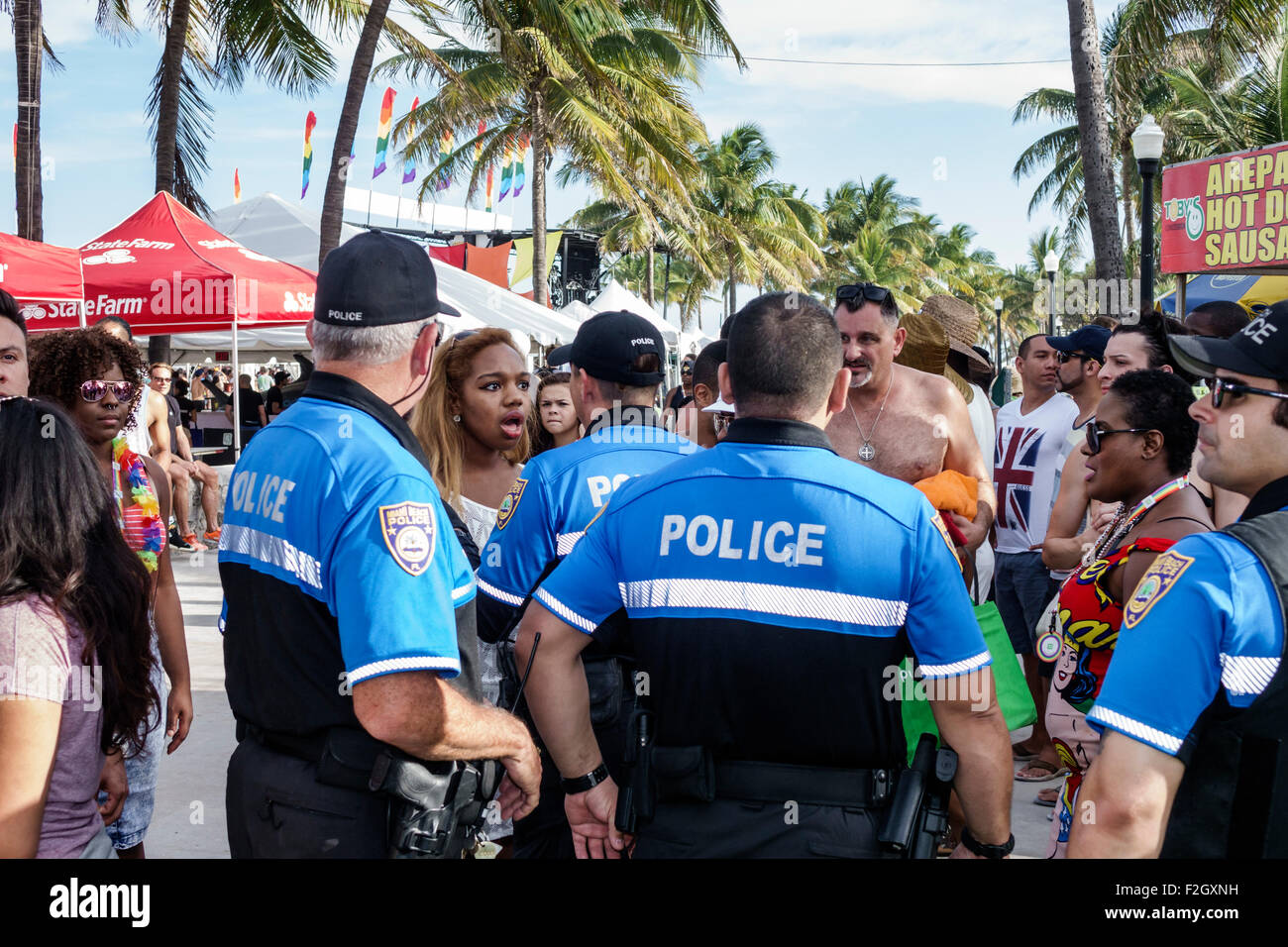 Miami Beach Florida Lummus Park Spring Break Police Policemen