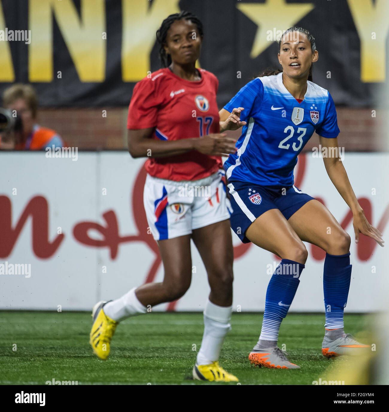 Detroit, Michigan, USA. 17th Sep, 2015. USA's Christen Press (23) and ...