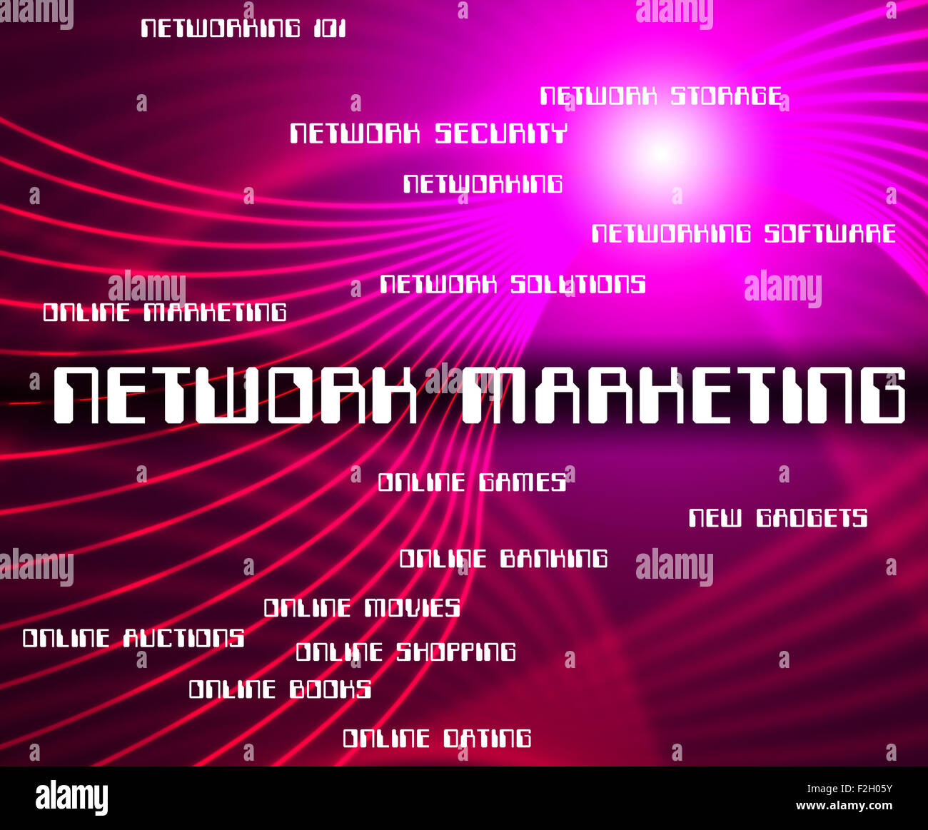 Network Marketing Showing Global Communications And Promotions Stock ...