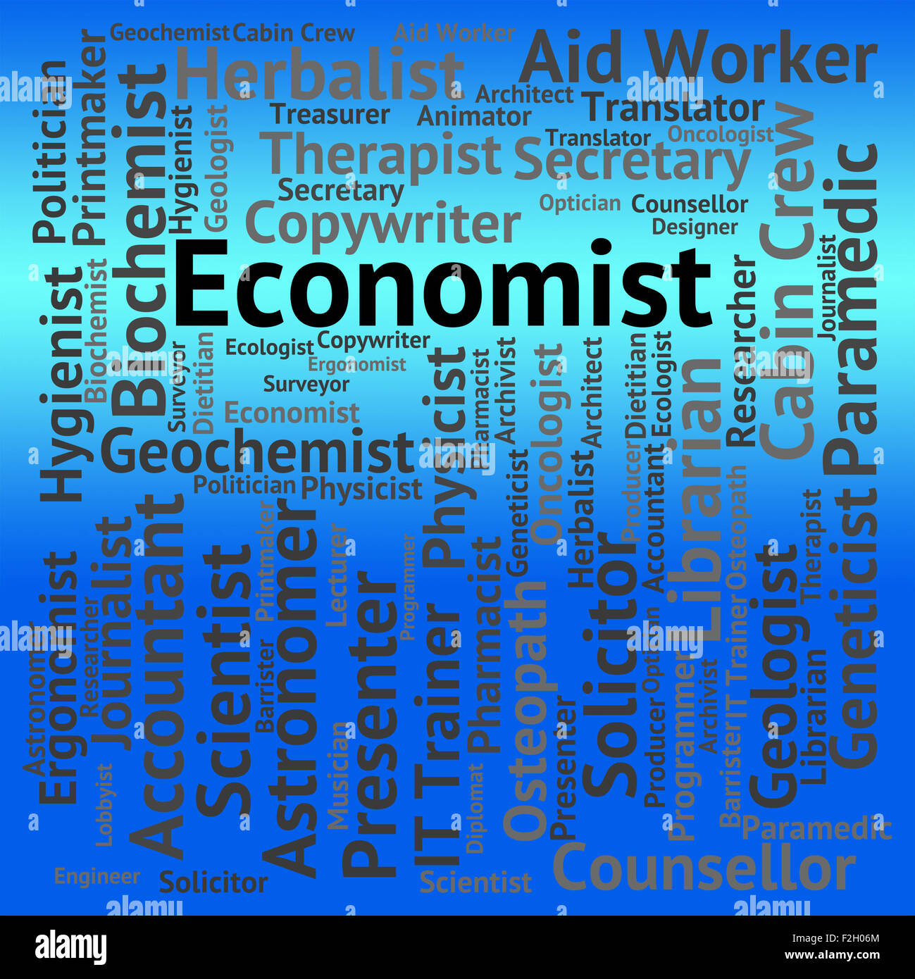 Economist Job Showing Macro Economics And Occupations Stock Photo - Alamy