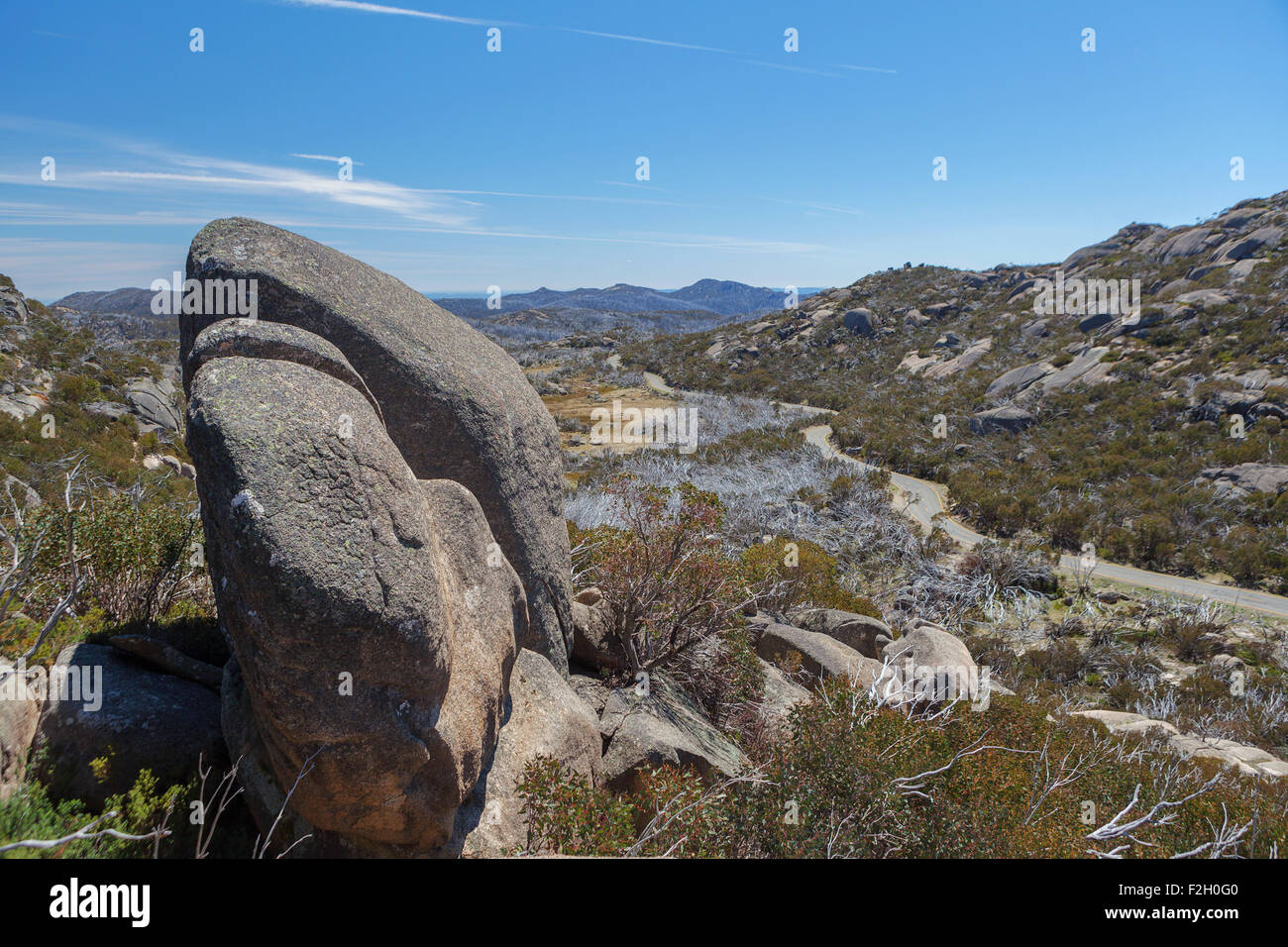 High mountain plateau covered with native bush, Victoria, Australia ...