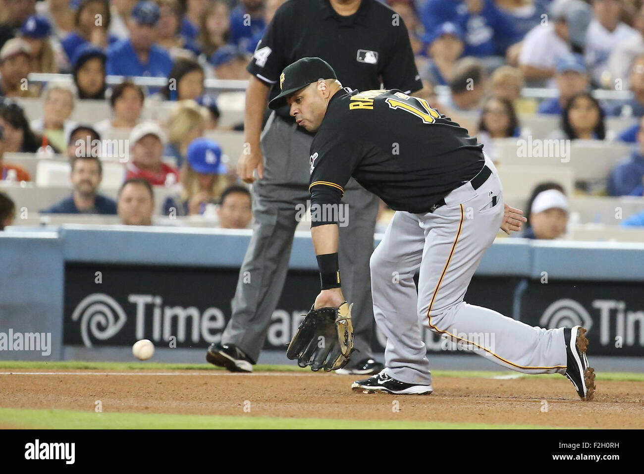 Los Angeles, CA, USA. 18th Sep, 2015. Pittsburgh Pirates third baseman ...