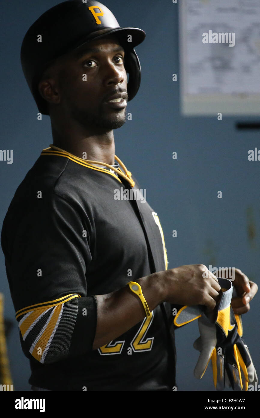 Los Angeles, CA, USA. 18th Sep, 2015. Pittsburgh Pirates center fielder ...