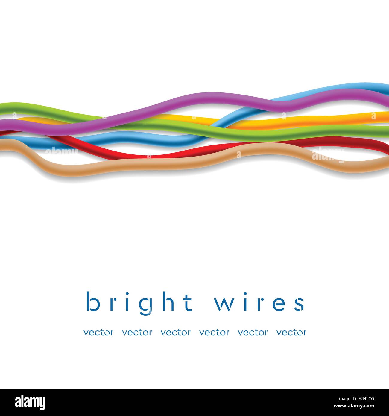 Isolated colorful abstract wires on white background. Technology vector ...