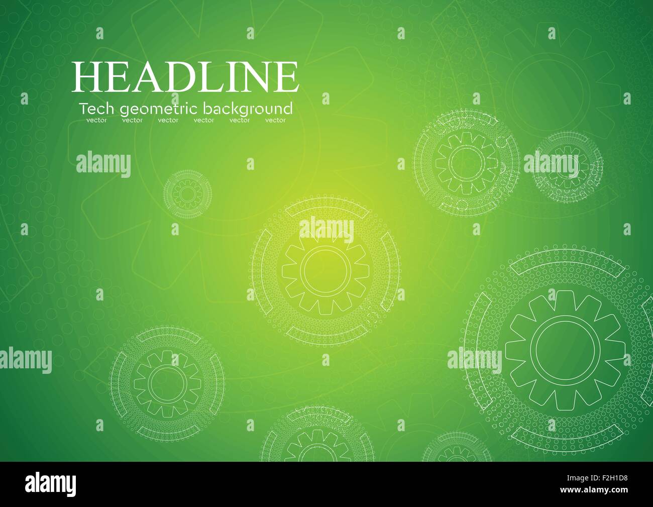Bright green hi-tech background with gears. Vector design Stock Vector ...